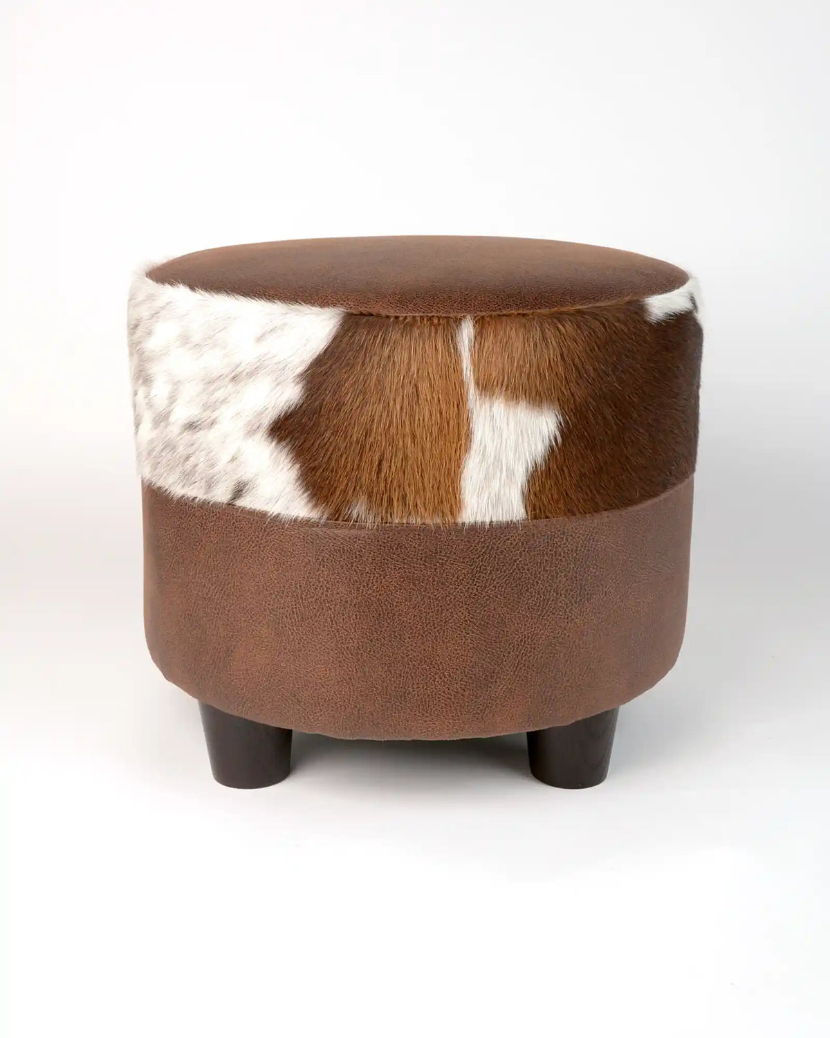 Small Footstools NZ #3 | Mix Fabric and Cowhide — Gorgeous Creatures