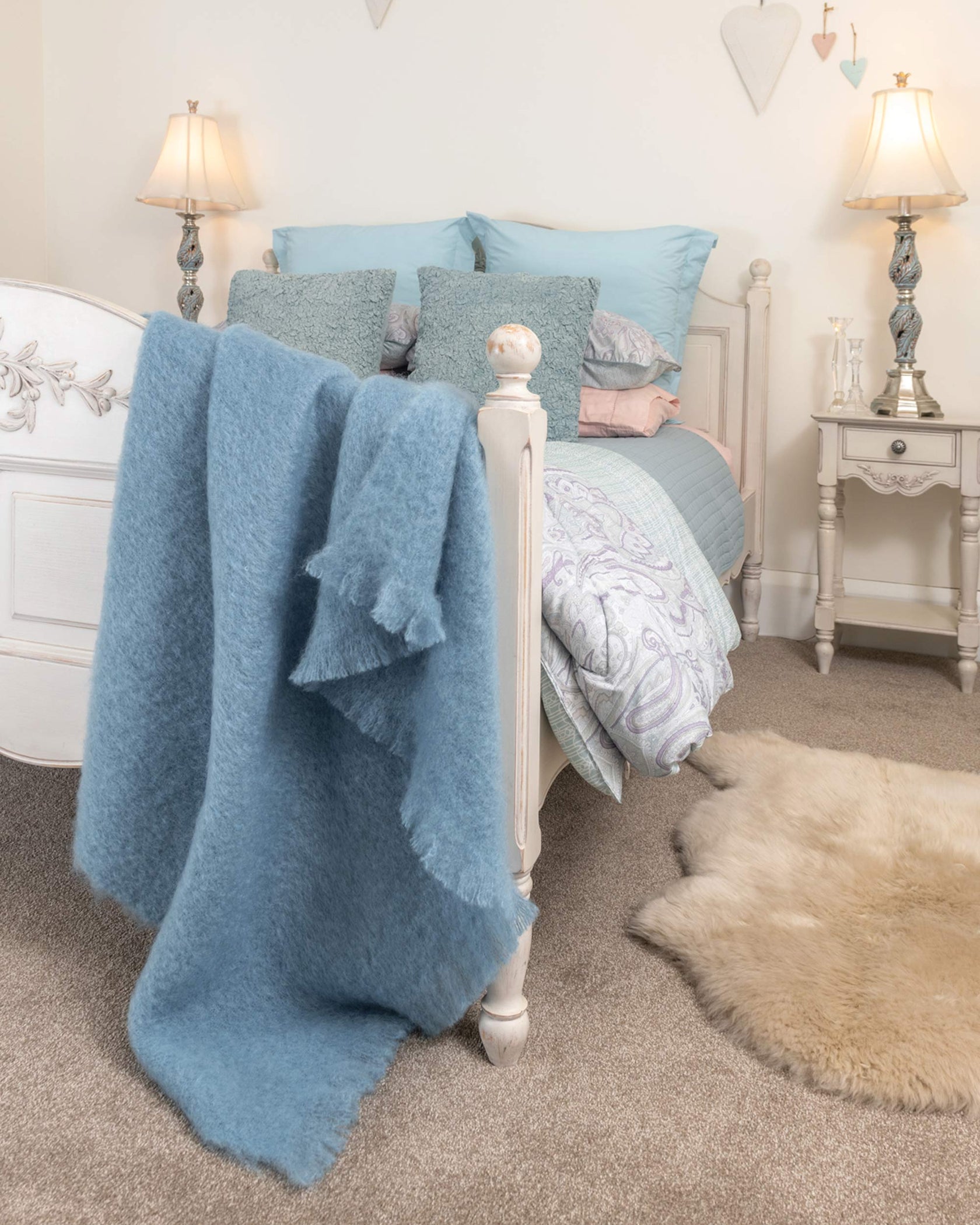 Denim Mohair Throw NZ | Light Blue Mohair Knee — Gorgeous Creatures