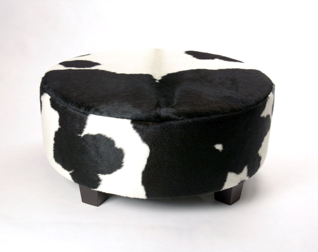 Round Cowhide Ottoman Coffee Tables — Gorgeous Creatures