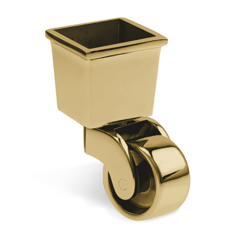 Square Cup Caster Wheels Brass 37mm — Gorgeous Creatures