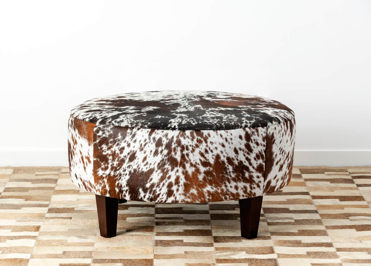 Round Cowhide Ottoman Coffee Tables — Gorgeous Creatures