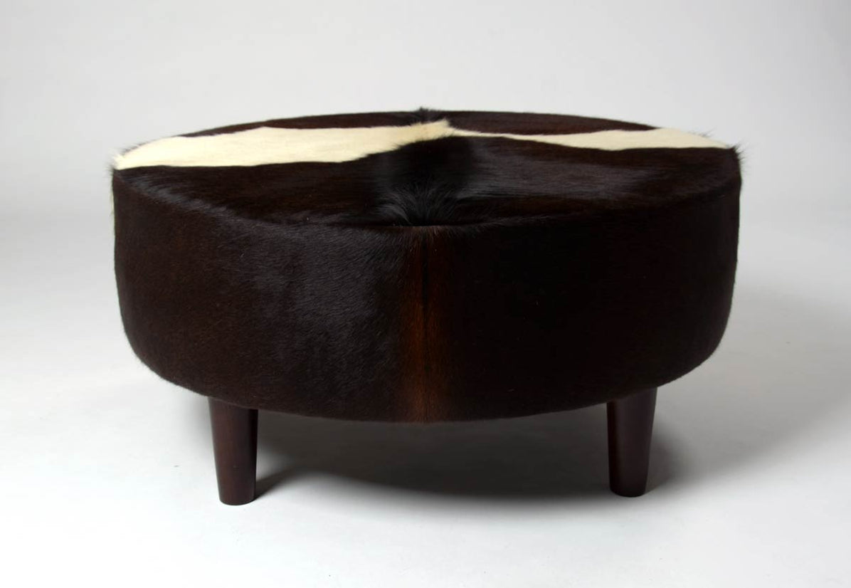 Round Cowhide Ottoman NZ | Round Cow Skin Furniture — Gorgeous Creatures