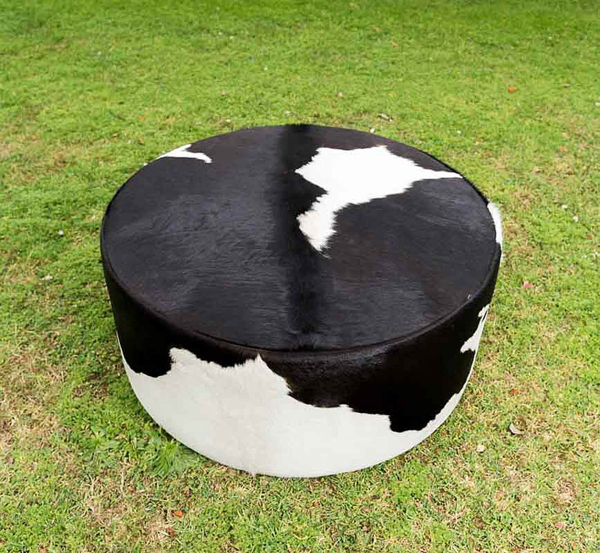 Round Cowhide Ottoman Coffee Tables — Gorgeous Creatures