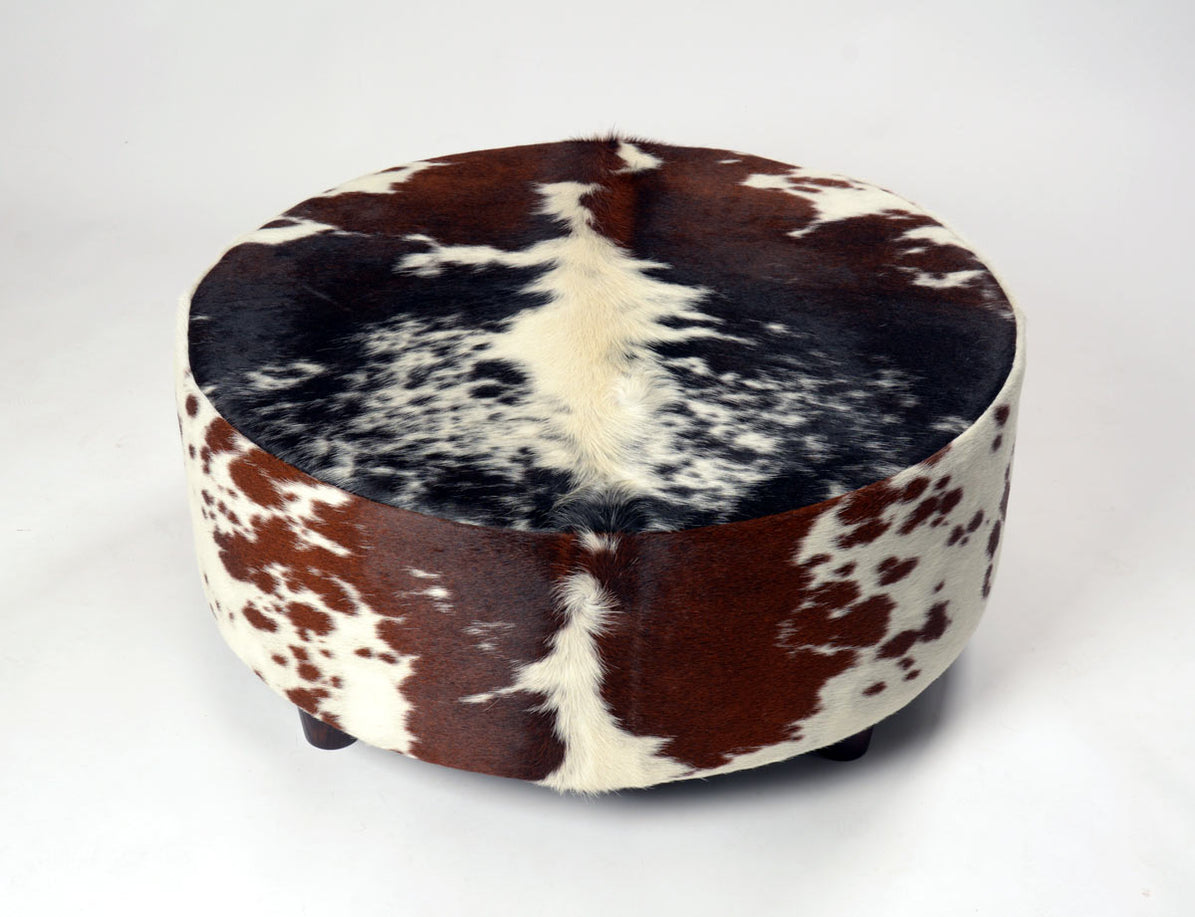 Deep Round Cowhide Ottoman NZ — Gorgeous Creatures