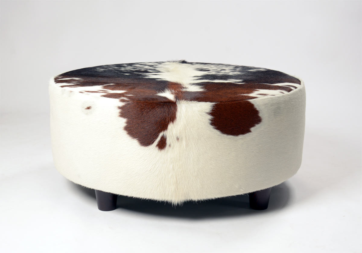 Deep Round Cowhide Ottoman NZ — Gorgeous Creatures