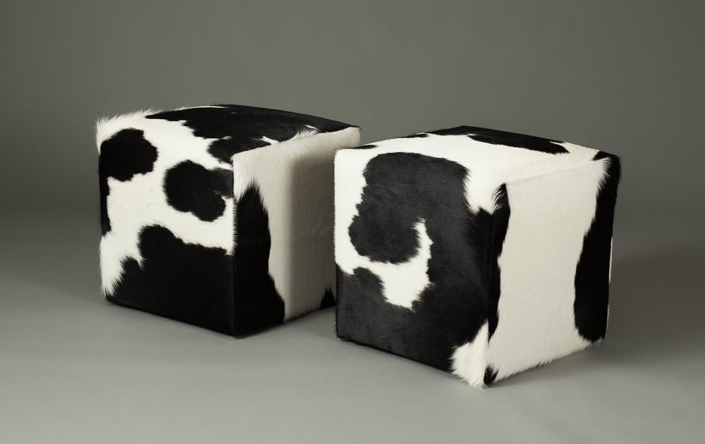 Cowhide Cube Stool | Cowhide Footstool USA — Gorgeous Creatures
