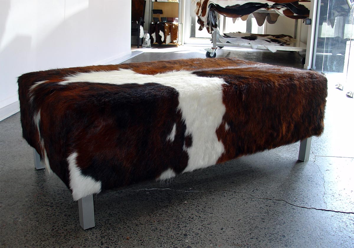Brown Cowhide Ottoman Coffee Table NZ Made — Gorgeous Creatures