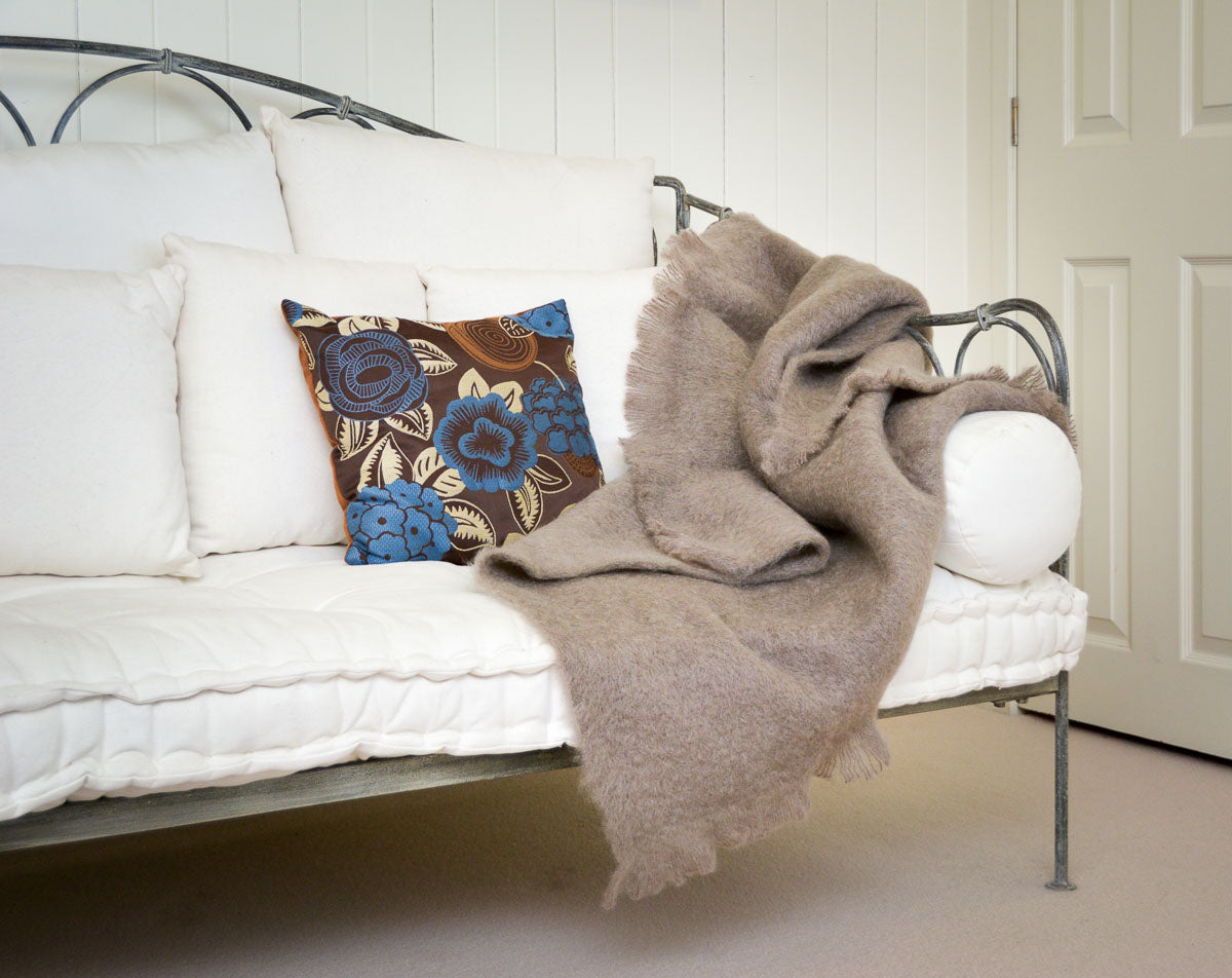 Manuka Taupe Mohair Knee Rug | NZ Mohair — Gorgeous Creatures