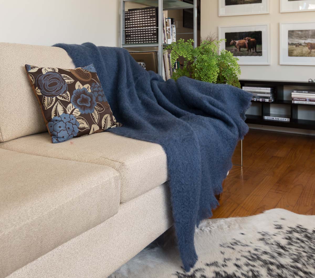 Indigo Mohair Throw NZ | Blue Mohair Knee Rug — Gorgeous Creatures