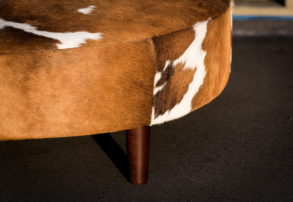 Round Cowhide Ottoman Coffee Tables — Gorgeous Creatures